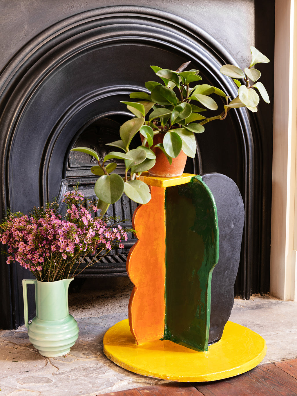 Book & Drink Table (Orange/Yellow) | Ceramic Art by Francesca Anfossi ...